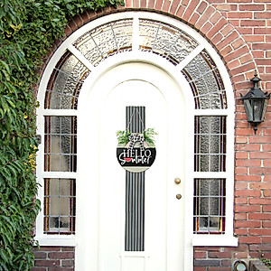 Jetec Hello Summer Sign Wood Door Hanger Rustic Watermelon Plaque Porch Decor Wooden Round Hello Summer Sign with Burlap Bow Wreaths for Summer Home Farmhouse Porch Garden Yard Decoration