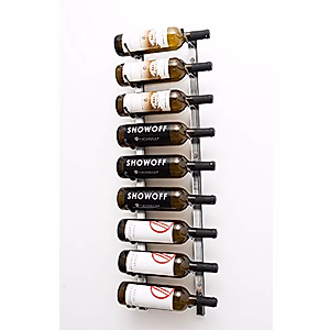 VintageView W Series Wine Rack 3 - Single Depth, Metal Wall Mounted Wine Rack - Modern, Easy Access Wine Storage - Space Saving Wine Rack with 9 Bottle Storage Capacity - (Brushed Nickel)
