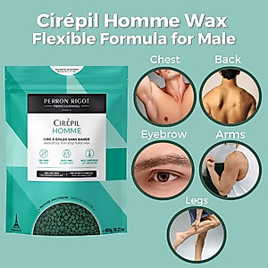 Cirepil - Homme - 800g / 28.22 oz Wax Beads Bag - Fresh Marine Scent - Flexible Formula for Male, Easy Application and Removal
