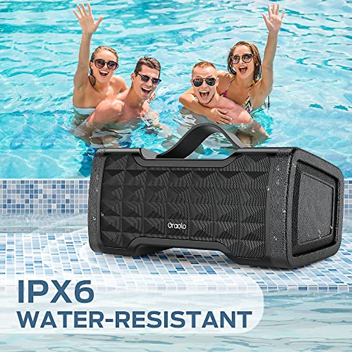 Oraolo Loud Bluetooth Speaker - Upgrade 40W Wireless Portable Large Speaker Stereo Sound, IPX6 Waterproof, Support USB/AUX Input, Built-in Mic for Home Party Outdoor