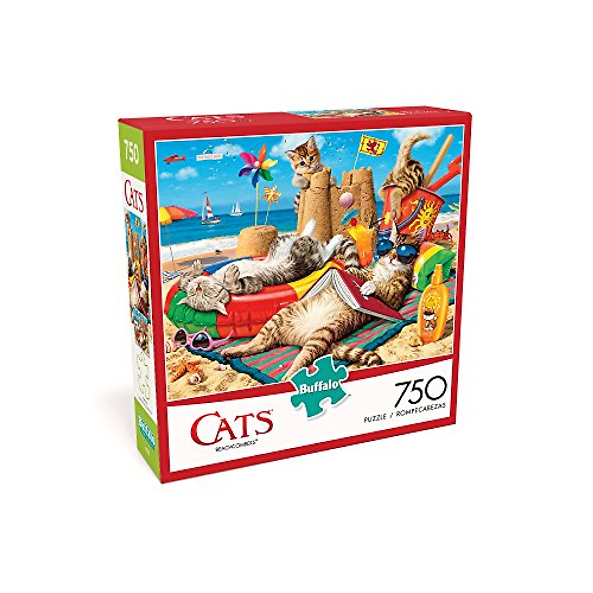 Buffalo Games - Beachcombers - 750 Piece Jigsaw Puzzle Multicolor, 24" L X 18" W & Days to Remember - Autumn Memories - 500 Piece Jigsaw Puzzle, Blue,red, Brown, 21.25" L X 15" W