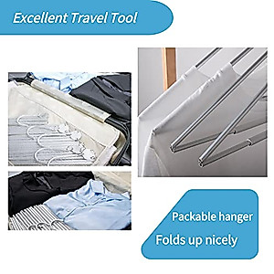 Retractable Portable Travel Hangers 3 Pcs, Aluminum Alloy Foldable Travel Hangers for Clothes, Lightweight Collapsible Coat Hanger for Traveling, Camping in Hotel, Car