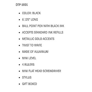 DesignWorks Ink Standard Issue Multi-Tool Pen, Black