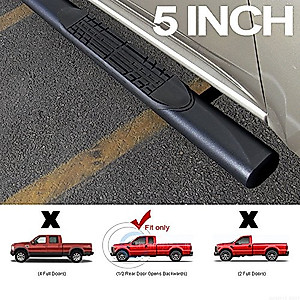 VXMOTOR for 99-16 Ford F250 SUPERDUTY Super/Extended CAB - Heavy Duty 5" Matte Black Oval Side Step NERF Bars Rail Running Boards