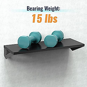 NiHome Black Floating Shelves for Wall Decor Industrial Wall Shelves for Storage Bedroom Hanging Bathroom Shelf Floating Bookshelf Set of 3