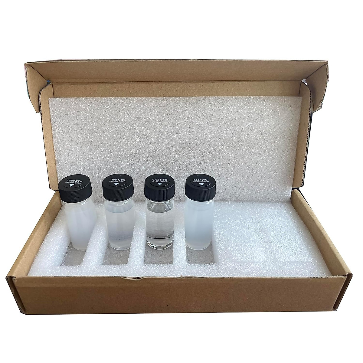 VTSYIQI Standard Calibration Solution Kit Turbidity Meter Calibration Solution with 4 PCS Solution Range 0.02NTU 200NTU 500NTU 1000NTU for TB100 Portable Turbidimeter
