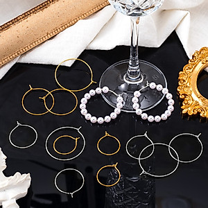 OIIKI 280PCS Earring Beading Hoops, 4 Sizes Gold/Silver Plated Hoop Earring Findings, Open Hoops, Metal Earring Rings, Round Earring Beading Decorative Accessories for DIY Jewelry Making, Parties