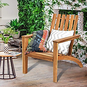 HAPPYGRILL 2PCS Adirondack Chair Outdoor Acacia Wood Classic Adirondack Armchair Ergonomic Lounge Chair for Poolside Balcony Yard Patio Garden