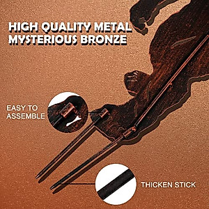 Bigfoot Garden Decor Metal Stake - Set of 2 Big Foot Sasquatch Gifts Yard Art Decorative Garden Stakes for Outdoor Decor, Yard, Patio, Lawn Decorations - 15.7”H x 8.3”W & 7.8”H x 4.1”W