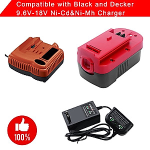 2 Packs 3.6Ah Ni-Mh HPB18 18 Volt Battery Compatible with Black and Decker 18V Battery HPB18-OPE A1718 244760-00 Firestorm FSB18 FS18FL FS180BX FS18BX Cordless Power Tools Batteries