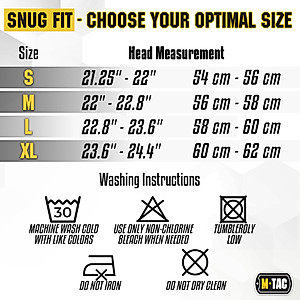 M-Tac Watch Cap Fleece Mens Winter Hat Military Tactical Skull Cap Beanie (Black, L)