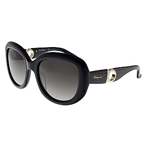Salvatore Ferragamo Women's Oval Sunglasses Gradient Smoke