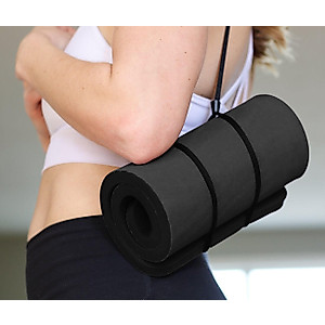 YogaPaws Yoga Knee Pad - Yoga Pad for Knees, Elbows, Wrists, Joint Comfort - Natural Rubber - Black, 9mm