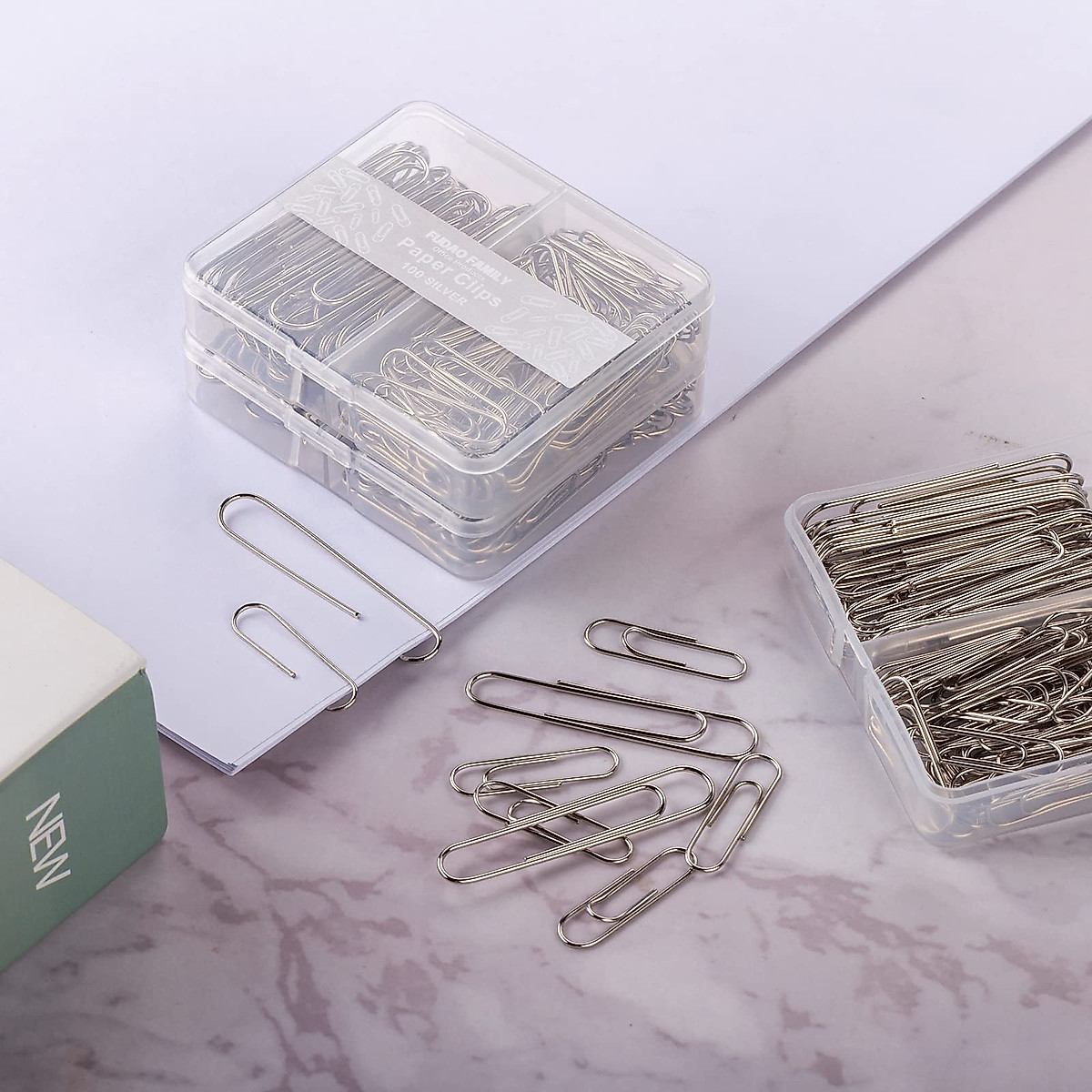 FUDAO FAMILY Paper Clips Assorted Sizes, Large Paper Clips, Small Paper Clips, Paper Clip, Paperclips, Pack of 3 Boxes of 100 Clips Each (300 Clips Total)