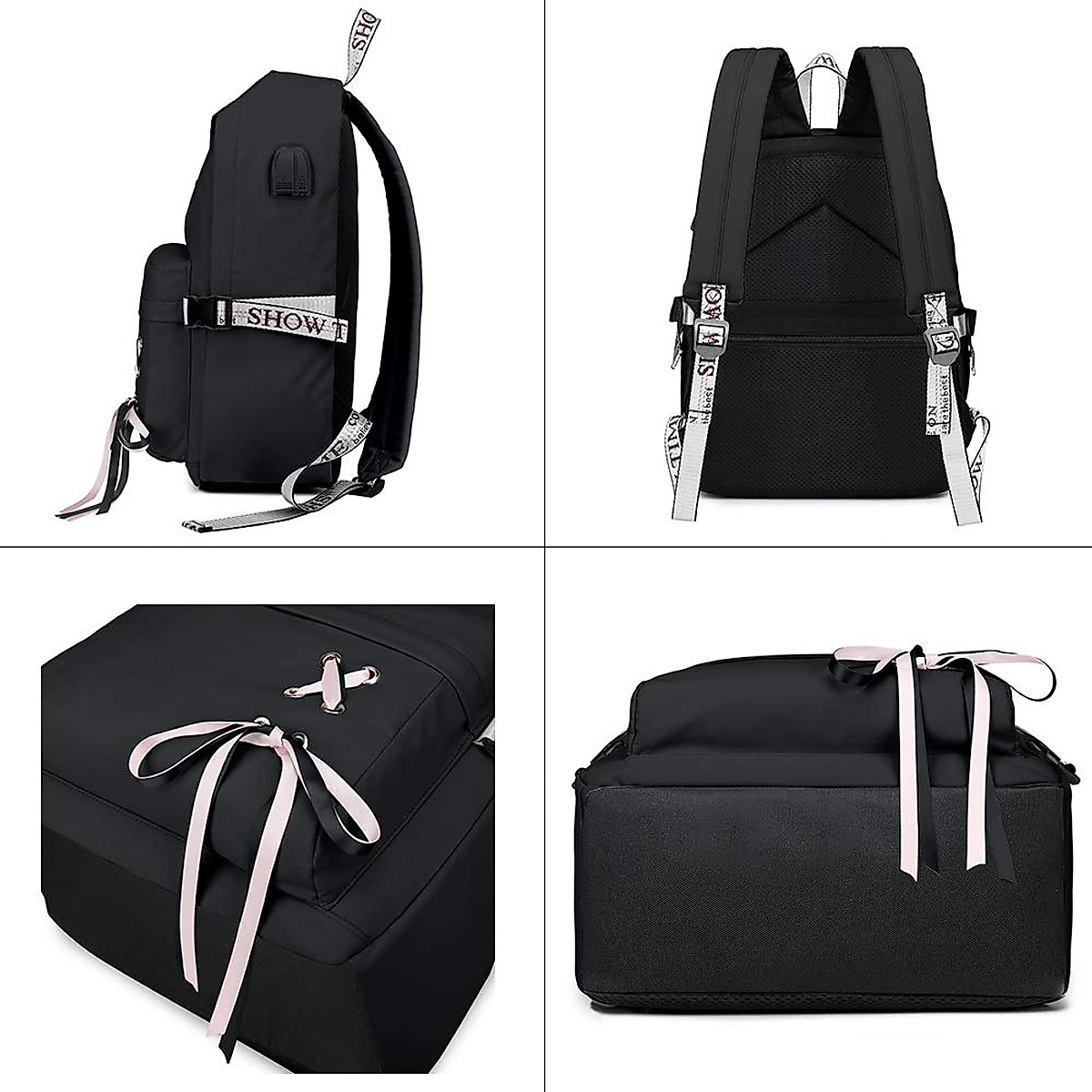 SHOULDCAT School Backpack for Girls Bookbags Laptop Backpack with USB Charging Port 15.6 Inch Laptop School Bag