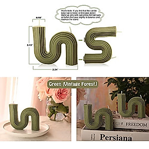 Aesthetic Green Twisted Candles Cool S Shaped Candles Scented Home Decorative Candles for Home Office Trendy Room Bookshelf Shelf Minimalist Decor Candles