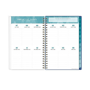 2023-2024 Blue Sky™ Inkwell Press Whirlwind Frosted Polypropylene Horizontal Weekly/Monthly Flex Academic Planning Calendar, 5" x 8", July 2023 to June 2024, 144271