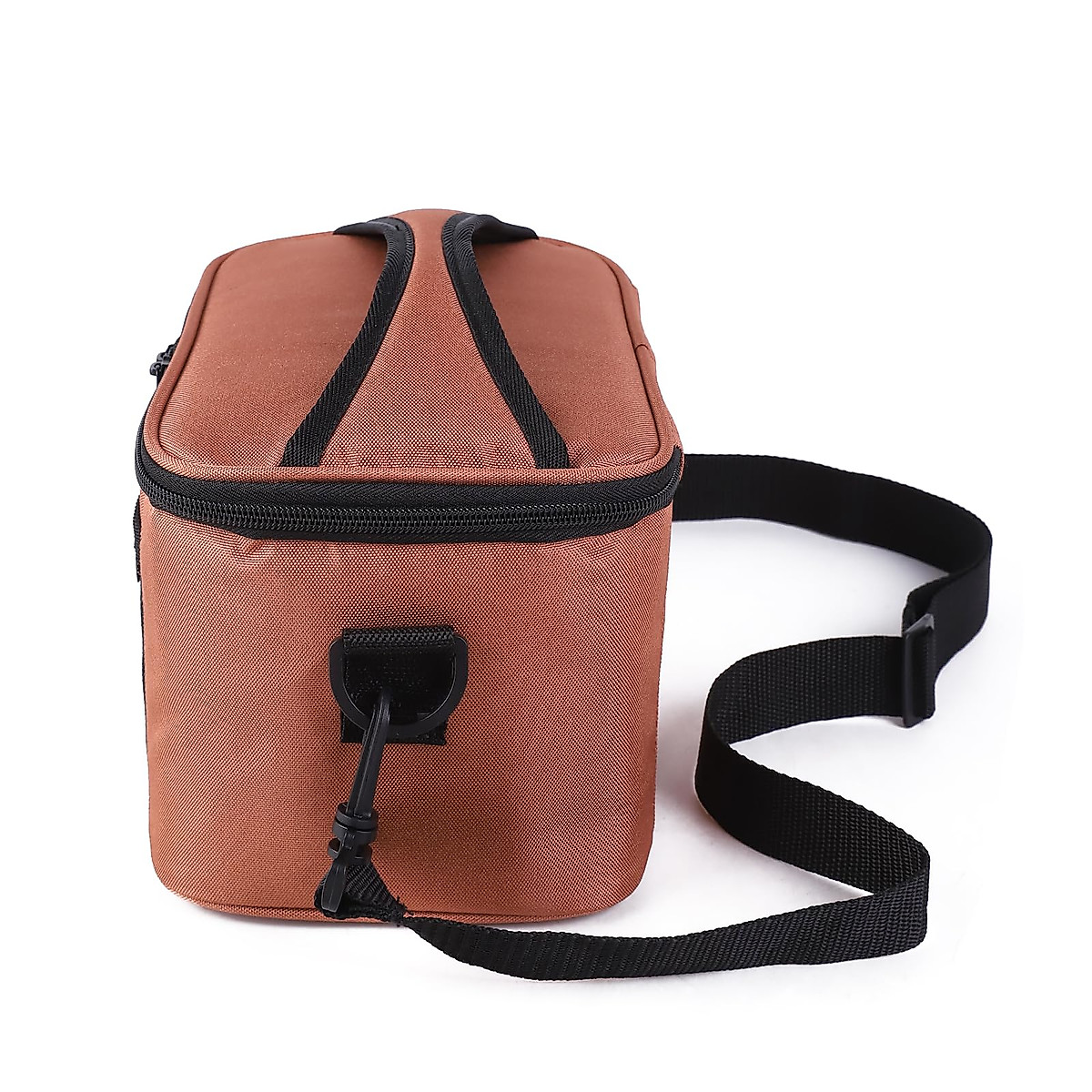 ONTESY Small Lunch Bag for Men Women, Portable Cooler Thermal Insulated Lunch Box for Boys Girls Kids Reusable Lunch Pail with Adjustable Shoulder Strap for Work School Picnic (Brown)