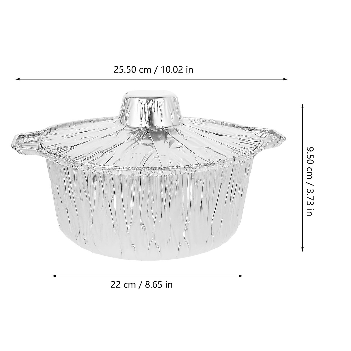 GANAZONO 8 Inch Round Aluminium Foil Pans With Lids 6pcs Disposable Soup Pot Heavy Duty Cookware Trays With Covers Tin Foil Cake Pans for Pies Cake Pan