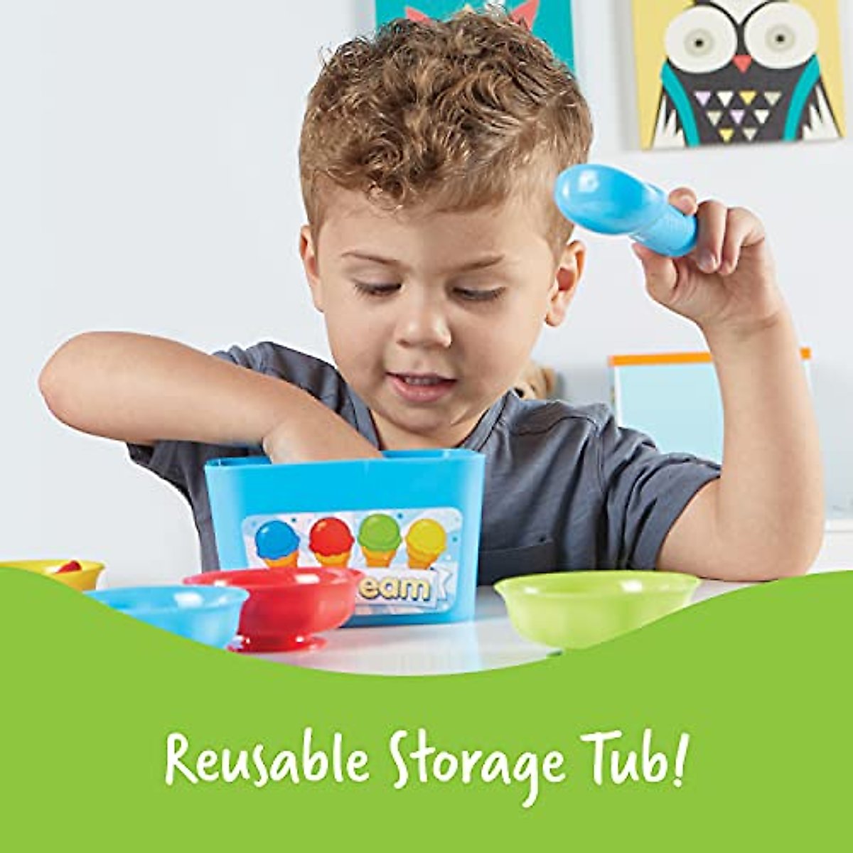 Learning Resources Smart Scoops Math Activity Set, Stacking and Sorting Toys, Develops Early Math Skills, 55 Pieces, Ages 3+