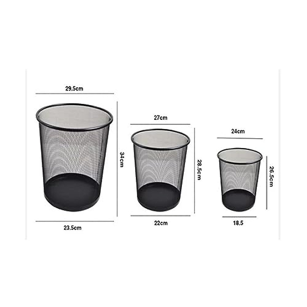 Garbage Can Multi-Color Barbed Wire Metal Lidless Trash Can Waste Paper Basket Office Household Round Waste Paper Basket Wastebasket (Color : Purple, Size : Small)