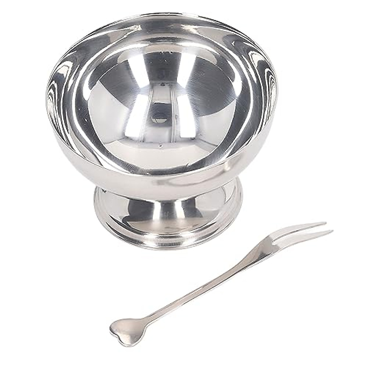 Milltrip Ice Cream Bowl, Stainless Steel Dessert Pudding Bowls, Sundae Salad Serving Dip Bowl, Trifle Tasting Bowls with Fork(#1)