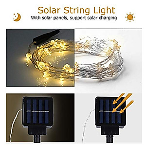 Talany Outdoor Solar String Lights, Indoor/Outdoor Solar Christmas String Lights Solar Light String Warm White Garden Stake Lights for Home Garden for Christmas Party