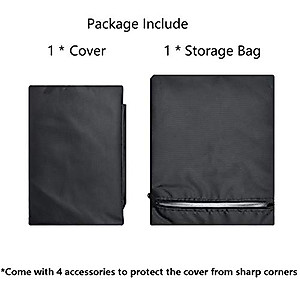 Saking Fire Table Cover Rectangular 44 x 32 x 23 inch - Waterproof Windproof Anti-UV Heavy Duty for Patio Furniture Gas Fire Pit