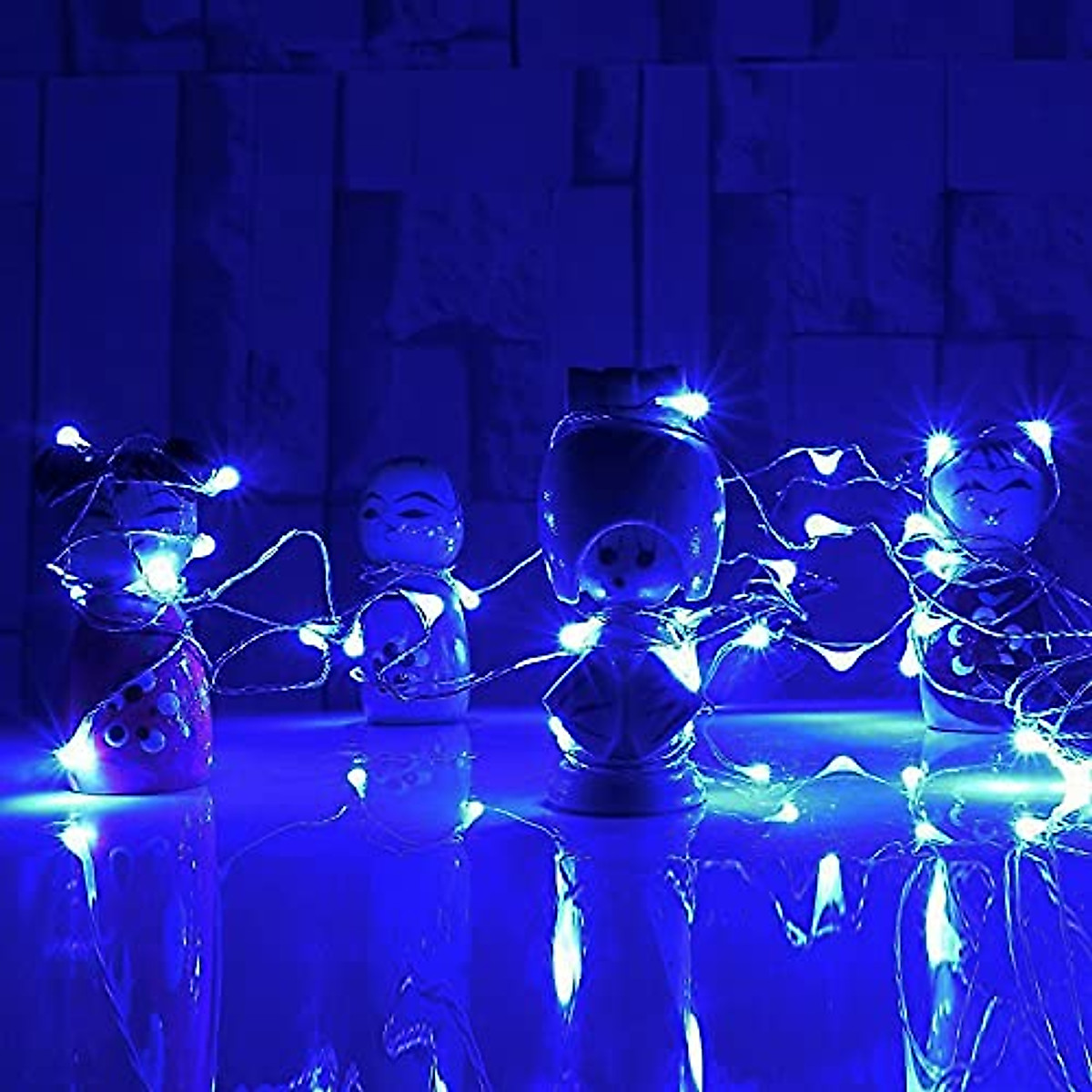 YIWOLIT Solar String Light Outdoor Waterproof, 2 Pack Each 33ft 100 LED 8 Modes Copper Wire Fairy Lights for Garden , Patio, Yard, Home, Wedding, Christmas, Halloween Decoration (Blue)