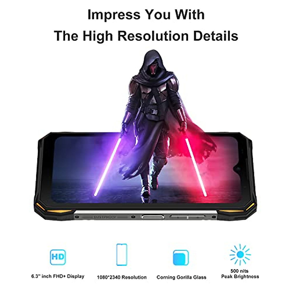 DOOGEE S89 PRO Rugged Smartphone(2022), 12000mAh Massive Battery Android 12 Rugged Phone Unlocked, 65W Fast Charging, 8GB+256GB IP68 Waterproof Cellphone, Night Vision, Breathing Light, NFC, Dual 4G