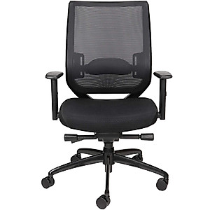 Oak Hollow Furniture Reina Series Office Chair Ergonomic Executive Computer Chair with Breathable Fabric Seat Cushion and Mesh Back, Adjustable and Comfortable, Lumbar Support, Swivel and Tilt