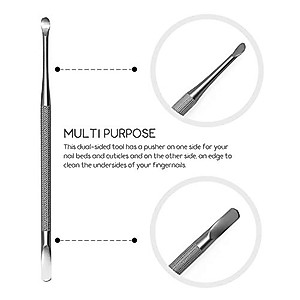Professional Cuticle Pusher and Spoon Nail Cleaner | 2 Pack | Dual Sided Stainless Steel Pusher and Nail Cleaner | For Nail And Cuticle Care | by Sterling Beauty Tools
