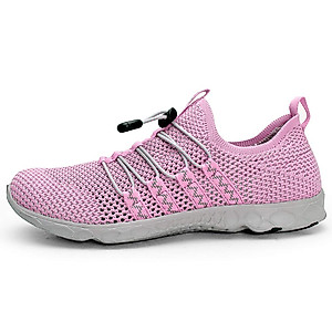 DLGJPA Women's Quick Drying Water Shoes for Beach or Water Sports Lightweight Slip On Walking Shoes Purple 8