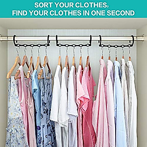 HWAJAN Closet Organizers and Storage Magic Hangers 20PC Sturdy Plastic Space Saving Clothes Hangers Multifunctional Hangers for Pants,Shirts,Black