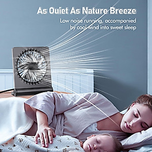 JOSTRY Desk Fan USB Powered with 3 Speeds Adjustable Strong Wind, Ultra Quiet Mini Personal Fan USB-C Corded Powered,220° Tilt Folding Plug In USB Fan