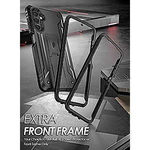 Poetic Revolution Series Case for Samsung Galaxy A14 5G, Full-Body Rugged Dual-Layer Shockproof Protective Cover with Kickstand and Built-in-Screen Protector, Black