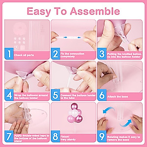 Balloon Stand Kit for Table, 4 Sets Balloon Sticks Holder with Base for Baby Shower Graduation Birthday Wedding Anniversary Festival Party Balloon Centerpieces for Tables Decorations