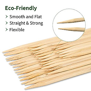 50 Pack 15.8 inch Bamboo Plant Stakes,Plant Sticks Support,Floral Plant Support Wooden,Indoor Gardening Plant Supports,Wooden Sign Posting Garden Sticks,with 4" Wires (100 pcs)