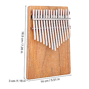 Kalimba 15 Keys Thumb Piano, Portable Full solid Camphorwood 15 Scales G Major Kalimba Instrument with Belt Bag Stickers K15CAP Kalimba