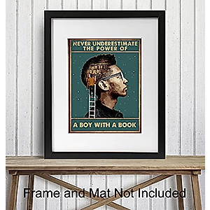 Black African American Wall Art - Inspirational Motivational Classroom Decor - Black Culture Poster - African American Man, Men, Boys, Son - Teacher Gifts - Positive Quotes - Black Pride
