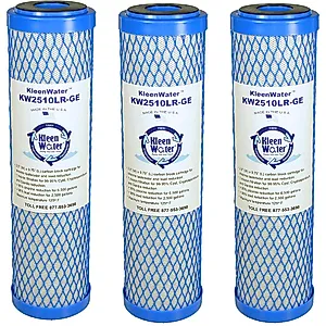 KleenWater Carbon Block Water Filter Replacement Cartridges, Compatible with OmniFilter CB1 and CB3, Made in the USA, Pack of 3