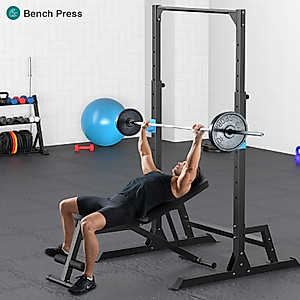 ULTRA FUEGO Adjustable Squat Rack Power Cage with Pull up Bar, Power Rack Weight Lifting Home Gym Power Zone J-Hooks W/Rubber Padding (SQAUT Rack)