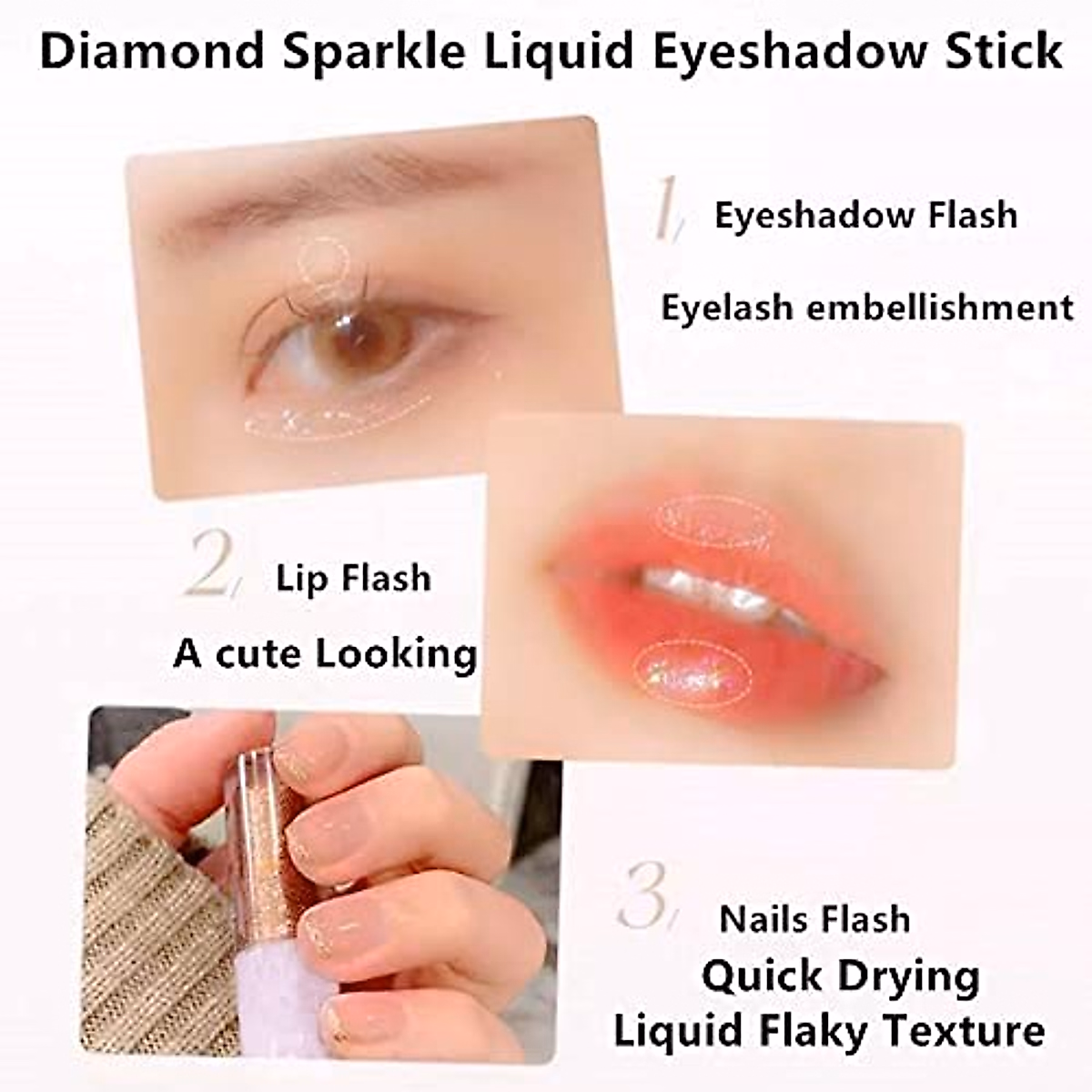 Go Ho Glitter Eyeshadow Makeup,Liquid Glitter Under Eye Shadow Bling,Glitter Eyeliner Diamond Sparkle Eye Stick,Shimmer and Shine Makeup Glitter Lip Gloss for Women Korean Makeup,01# Pink Purple