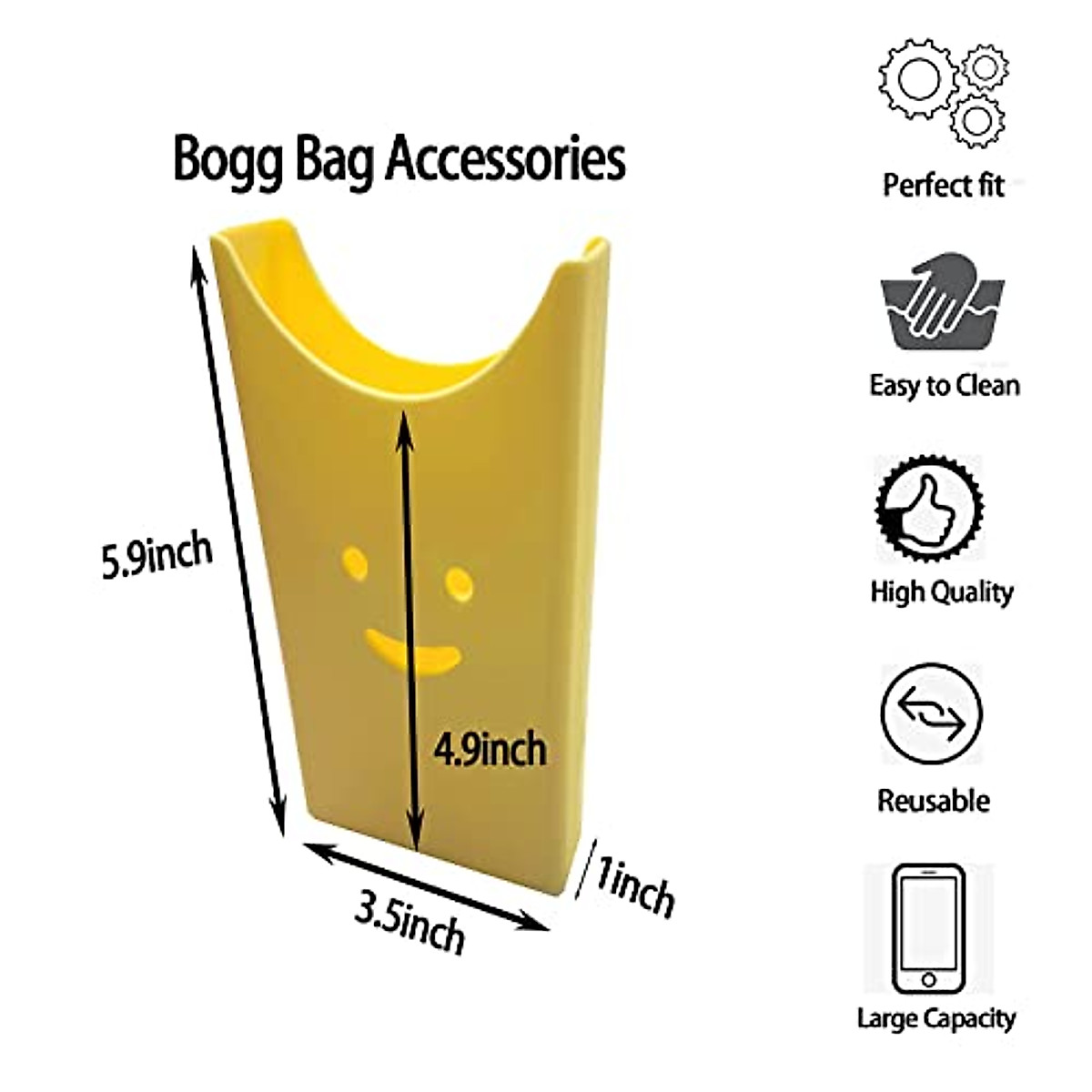 quskay Phone Case Wallet Holder Insert Accessory Compatible with Bogg Bags, Soft Rubber Accessories for Bogg Bag Decorative Charm Inserts for Storage Phone Case Key Lipstick Sunglass Wallet (Yellow)