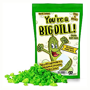 Big Dill Pickle Bath Soak - Fresh Dill Pickle Scent Bath Salts for Kids - Weird Spa Gift for Pickle Lovers, Funny Christmas Stocking Stuffers, Unisex Grab Bags, Easter Gift Baskets