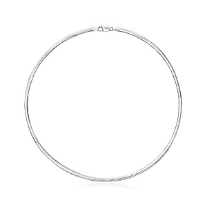 Ross-Simons Italian 4mm Reversible Omega Necklace in 2-Tone Sterling Silver. 16 inches