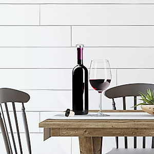 OGGI T-shaped Wine Corks, 2 pcs Wine Bottle Stopper Set, Cork Wine Stoppers for Wine Bottles, Reusable & Low Profile for Wine Beer Bottles DIY Craft (Black, Silver)