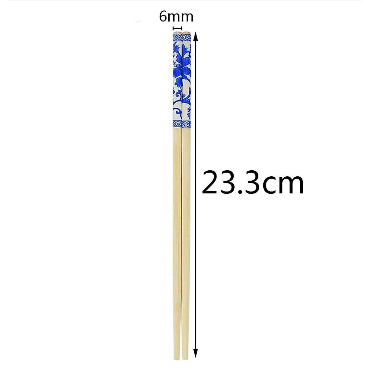 AOSWTLIF 100 Pairs Chopsticks, Blue and White Porcelain Bamboo Chopsticks, Individually Packaged Disposable Chopsticks，Best for Sushi, Noodles and Asian Food