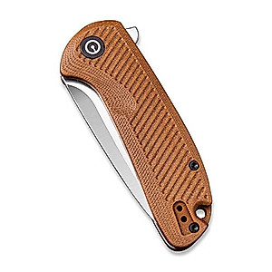 CIVIVI Durus Folding Pocket Knife –Everyday Carry Folder Knife with Satin D2 Blade G10 Handle, 3 Inch Flipper Knife with Liner Lock,Ball Bearing Pivot, Reversible Clip C906B (Brown)