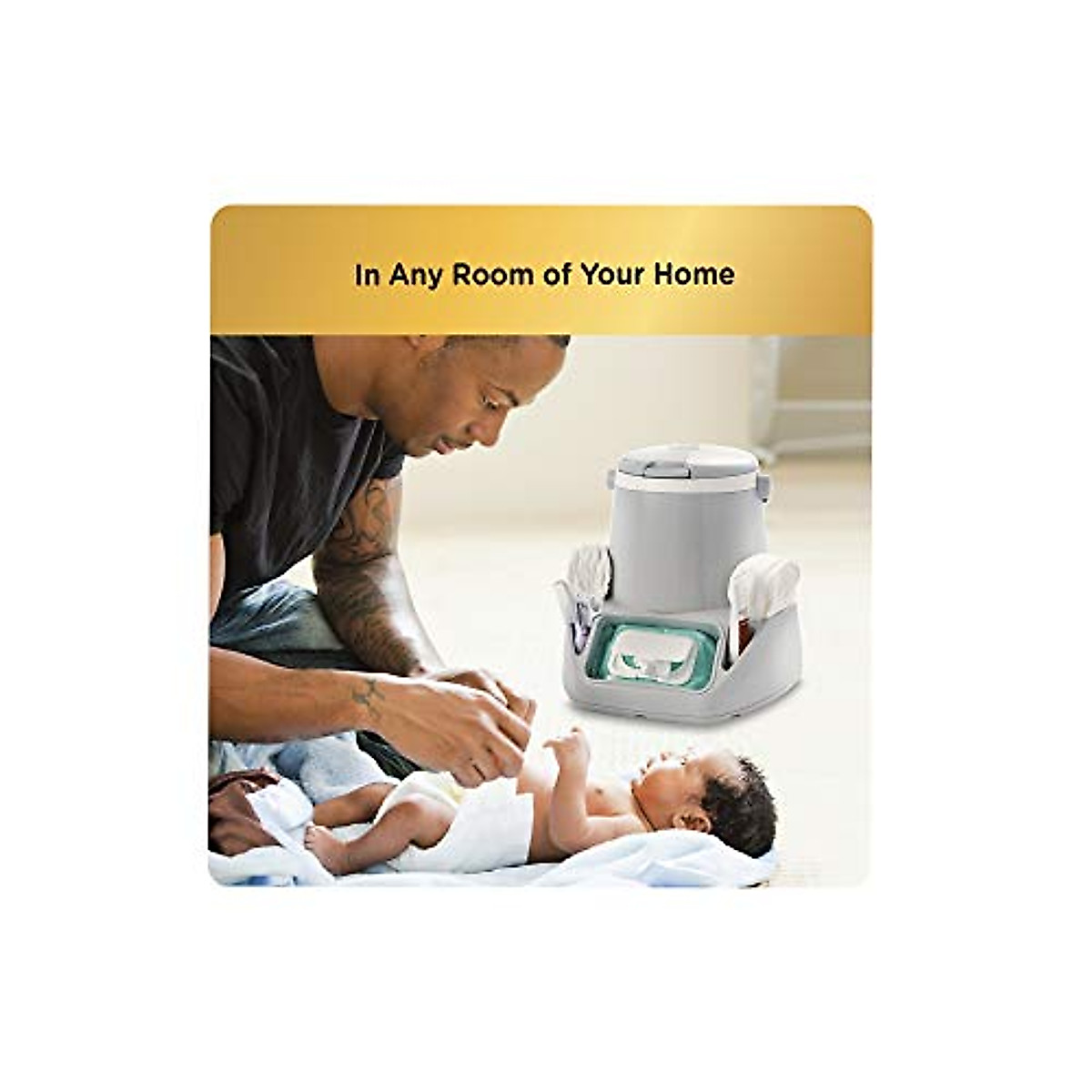 Playtex Diaper Genie Quick Caddy, Mini Portable Diaper Pail with Improved Lid Closure, Includes 270 Count Refill Cartridge(Pack of 1)